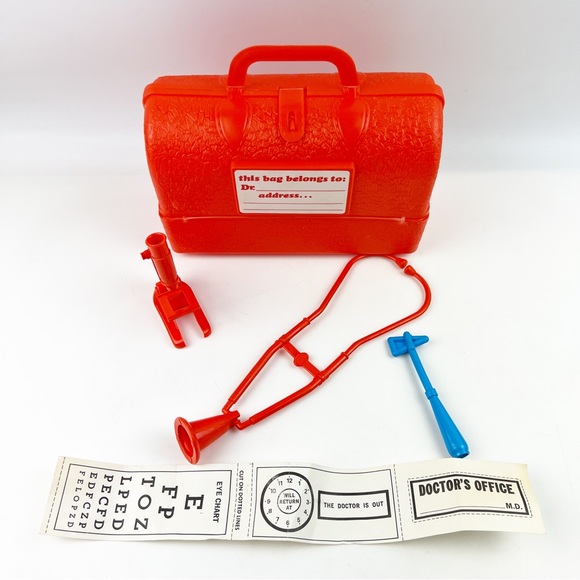Hasbro | Costumes | Vintage 6s Hasbro Orange Plastic Doctor Bag Kit ...